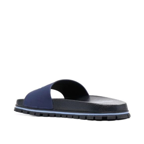 Marc Jacobs | Shoes | Marc Jacobs Navy The Slide Logo Print Ridged ...